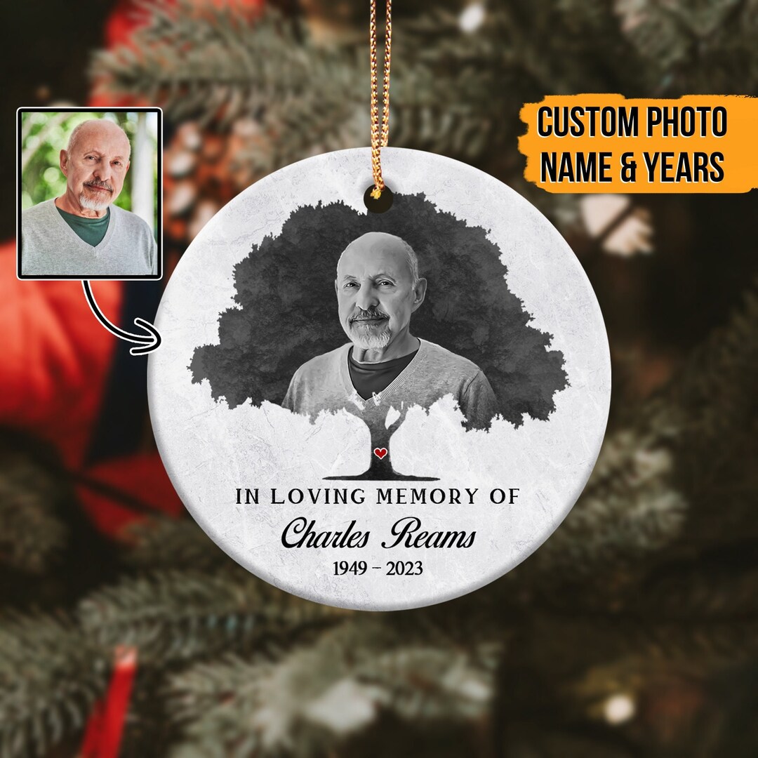 Personalized Memorial Ornament Custom Memorial Portrait Tree - Etsy