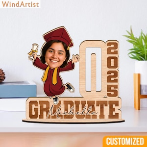 Funny Graduation Gift 2025, Custom Face Wooden Standee With Name ...