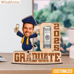 Funny Graduation Gift 2025, Custom Face Wooden Standee With Name ...