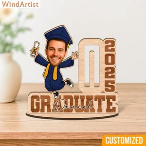 Funny Graduation Gift 2025, Custom Face Wooden Standee With Name ...
