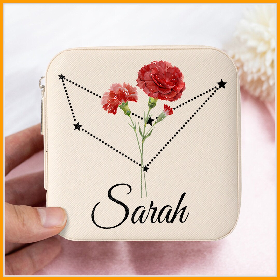 Jewelry Box for Mom, Custom Flowers and Constellations Jewelry Box ...