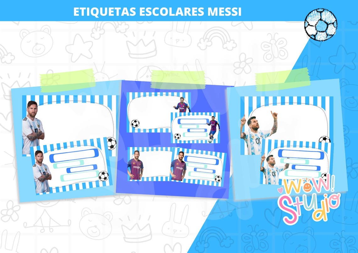 Messi School Labels. Messi School Labels. - Etsy