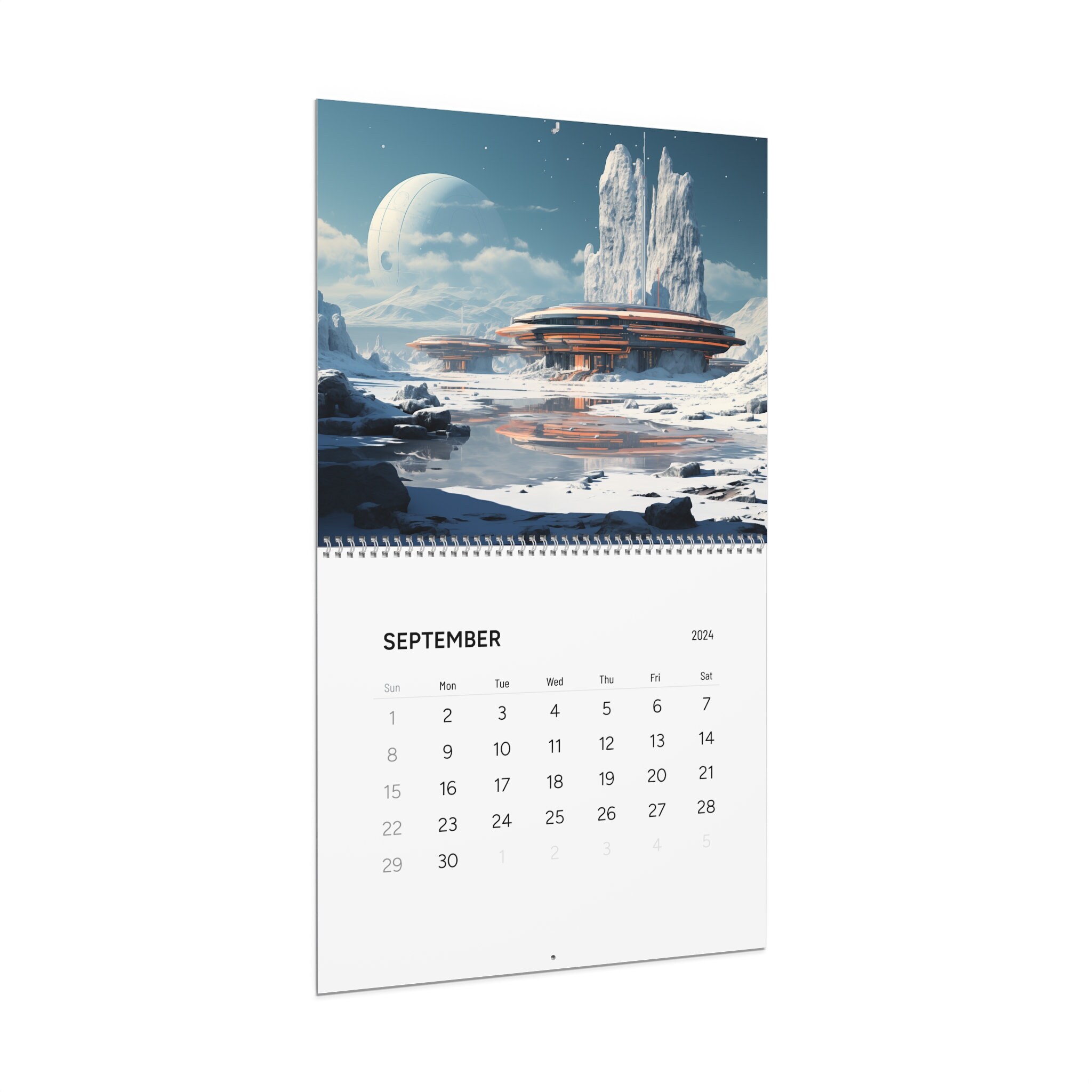 Futuristic Landscapes Calendar - 2024 | Vibrant Wall Art in 11" X 8.5 ...