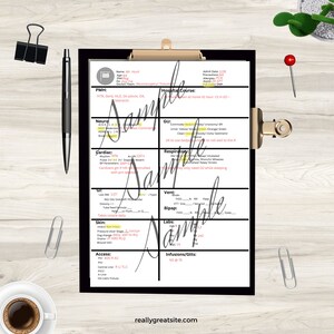 Easy ICU Report Sheet Digital Download knicki RN - Etsy Australia