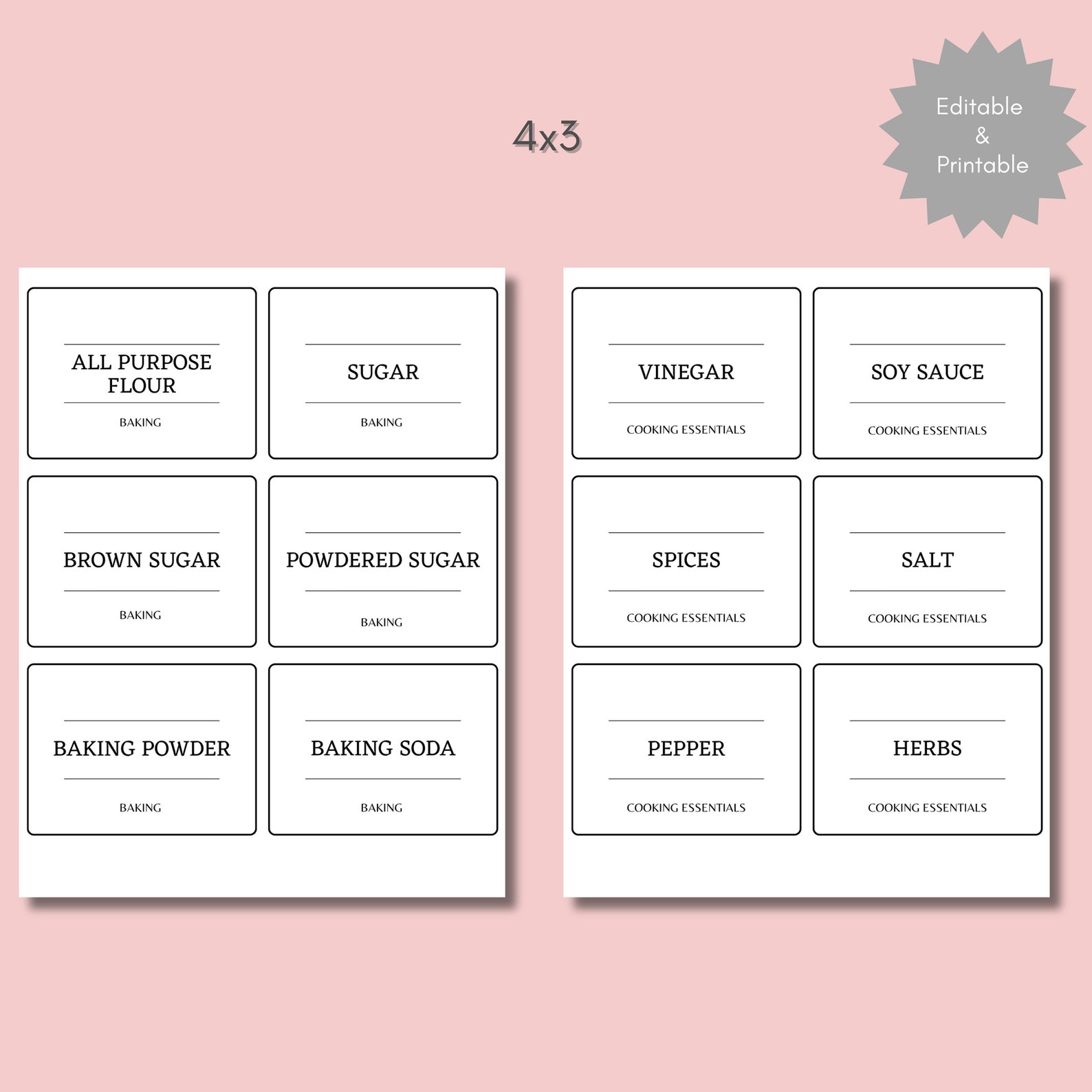 Printable Kitchen Pantry Labels Digital Labels Pantry - Etsy