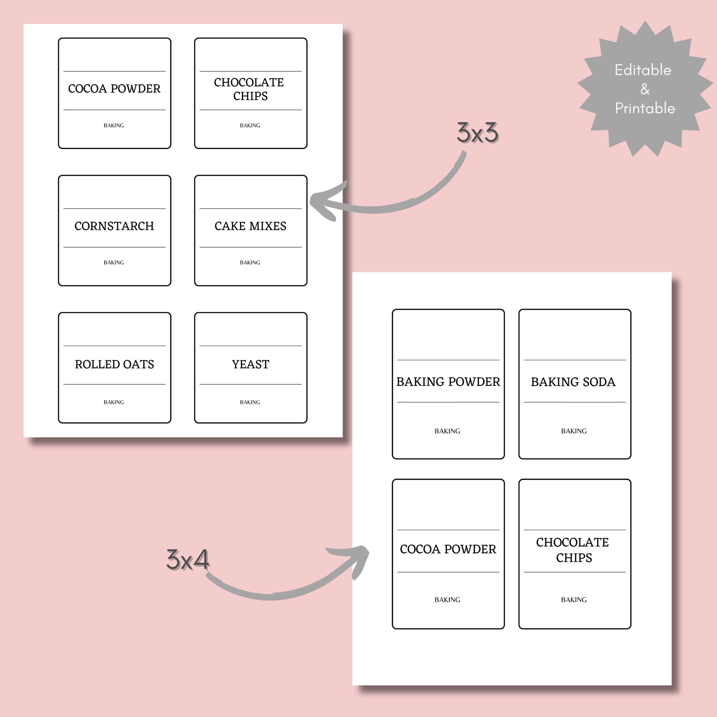 Printable Kitchen Pantry Labels Digital Labels Pantry Labels Kitchen ...