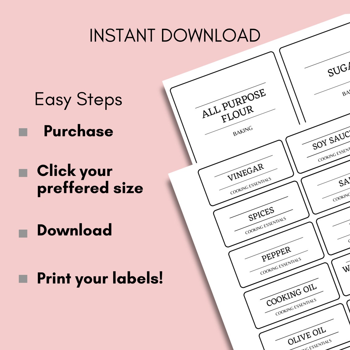 Printable Kitchen Pantry Labels Digital Labels Pantry Labels Kitchen ...