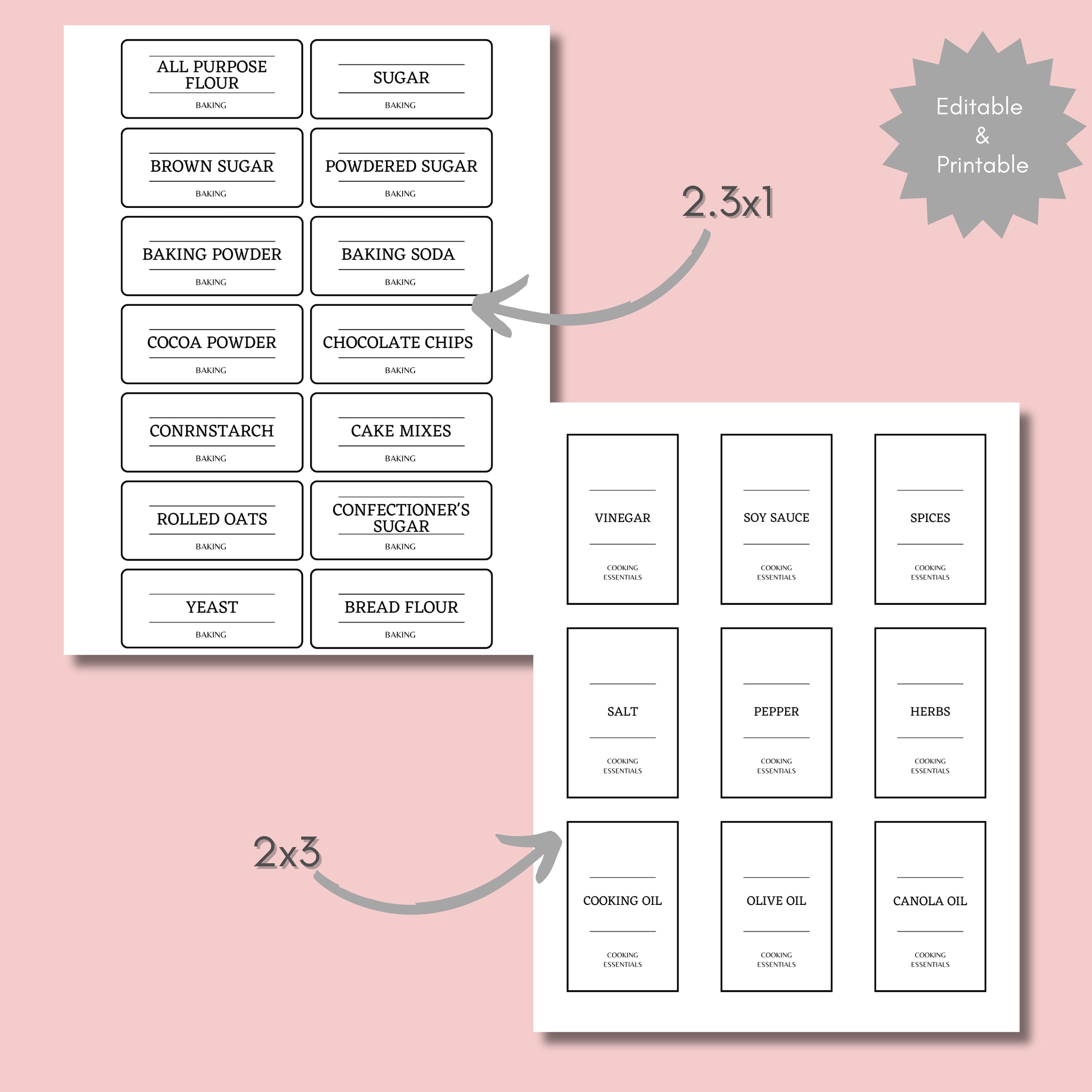Printable Kitchen Pantry Labels Digital Labels Pantry Labels Kitchen ...