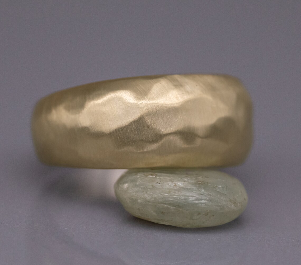 Wide Wedding Band ,chunky Band 14k Yellow Gold Ring , Gold Extra Wide ...