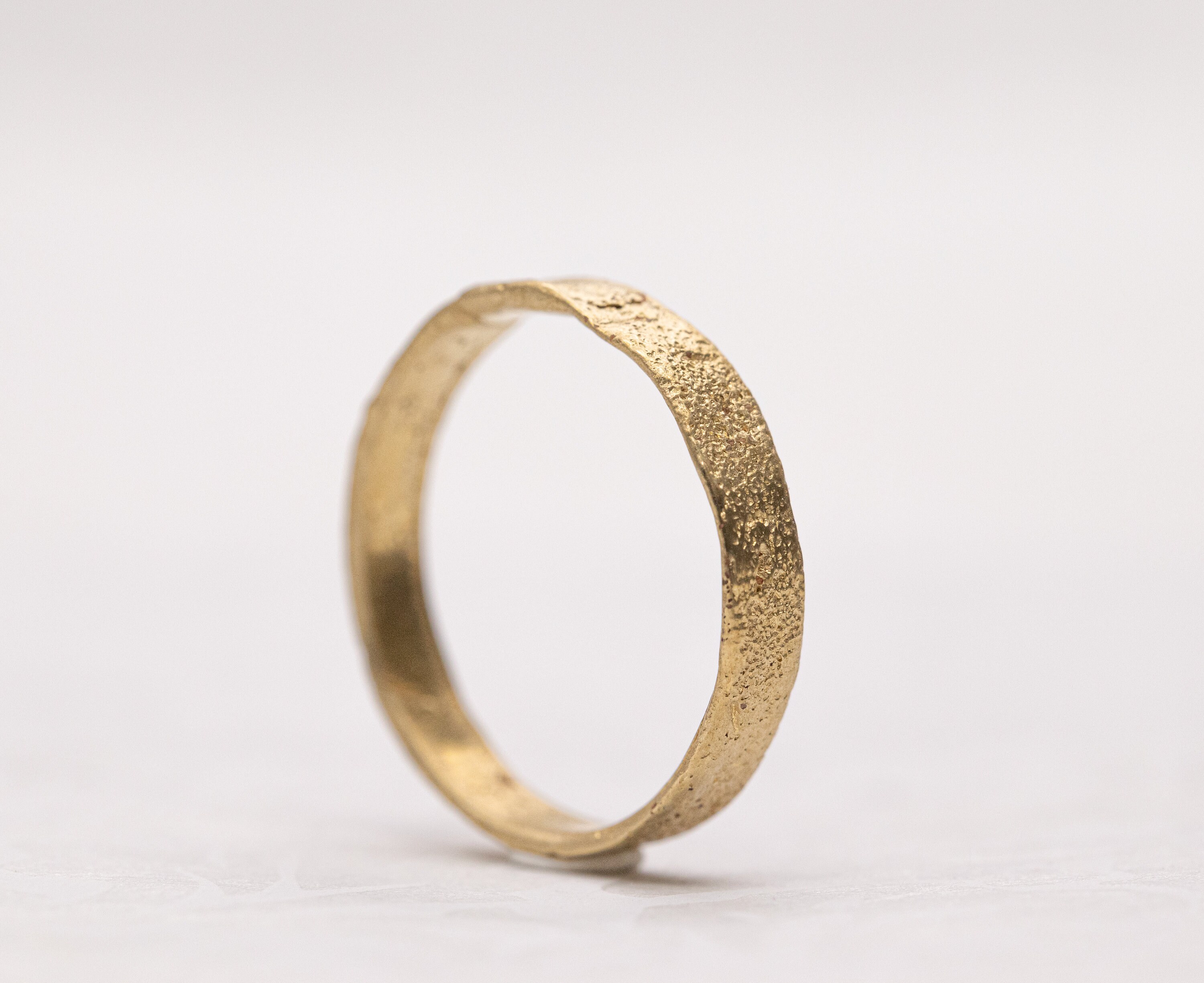 Rough Texture Ring ,sand Cast Ring Men's Wedding Ring 14K Solid Gold ...