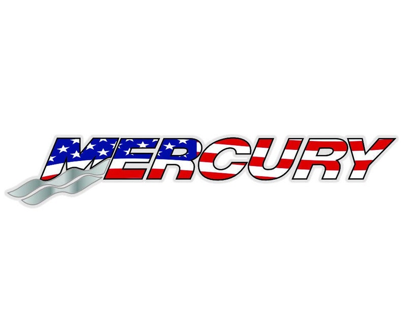 X2 Mercury Outboard Decal. American Flag 14"x 2.6" - Etsy