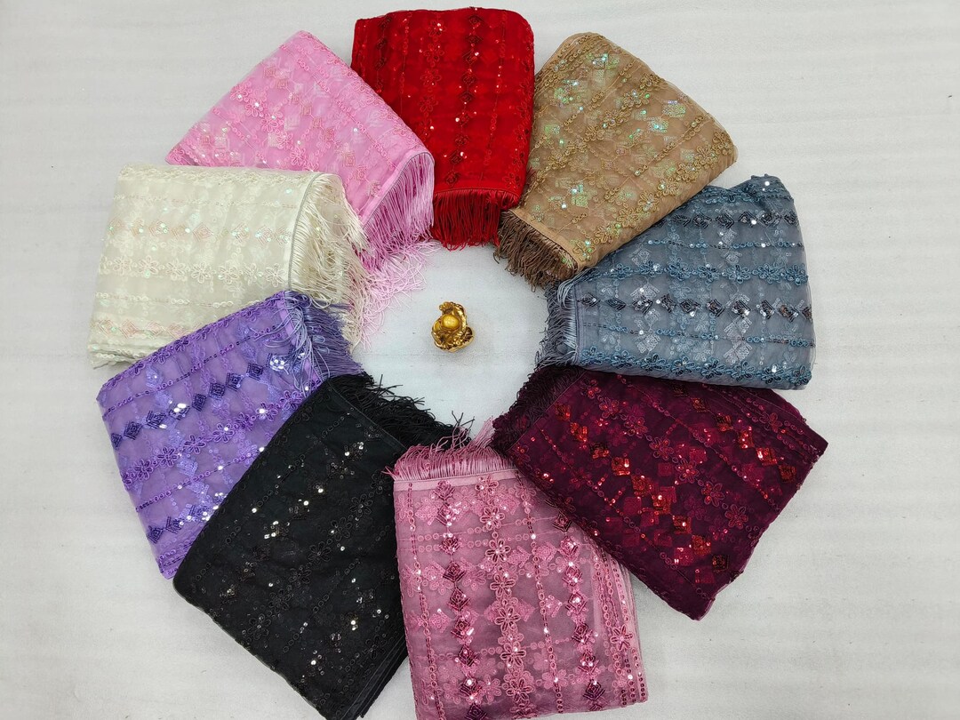 New Bollywood Blockbuster Heavy Net Fabric Saree With Full 5MM Sequence ...