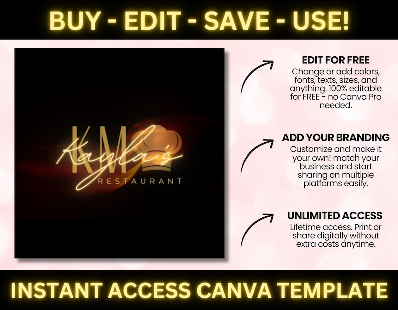 Kitchen Cook Logo Canva Template, Editable Cooking Business Logo ...