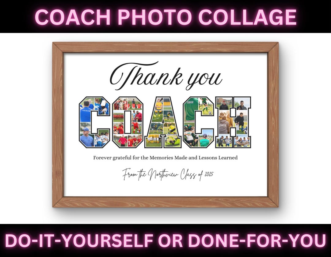 Coach Photo Collage, Printable Gifts for Coach, Personalized Coach Gift ...