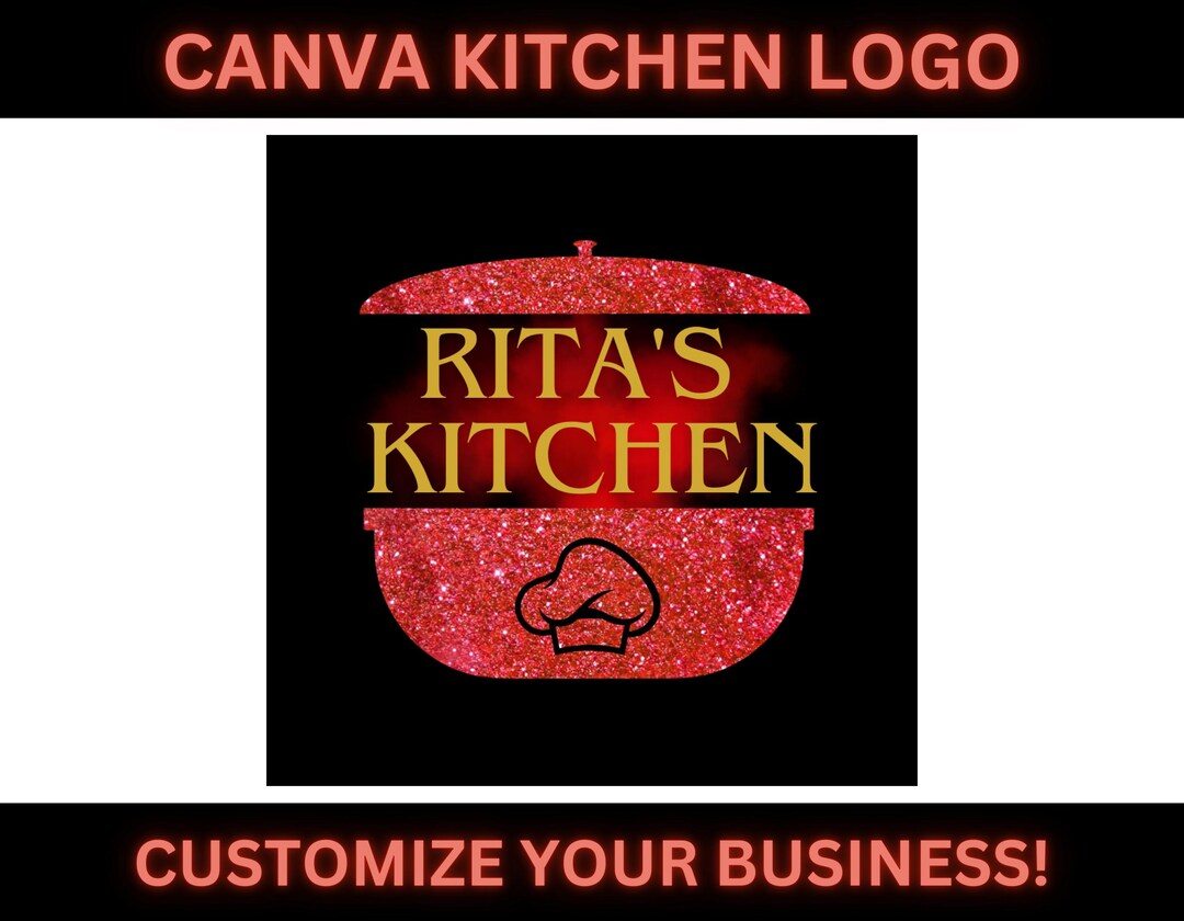 Kitchen Cook Chef Logo Canva Template, Editable Food Catering Business ...
