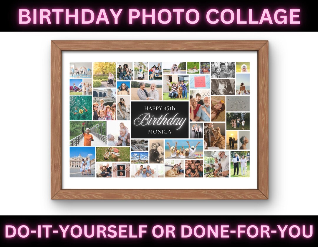 Birthday Photo Collage, Printable Birthday Gift Collage, Gifts for ...