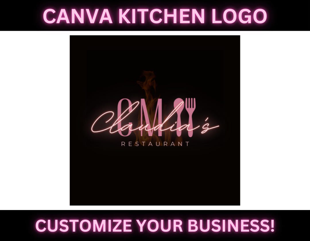 Food Business Logo Canva Template, Editable Cooking Kitchen Logo ...