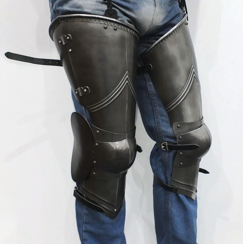 German Steel Leg Guard Medieval Thigh Armour - Etsy