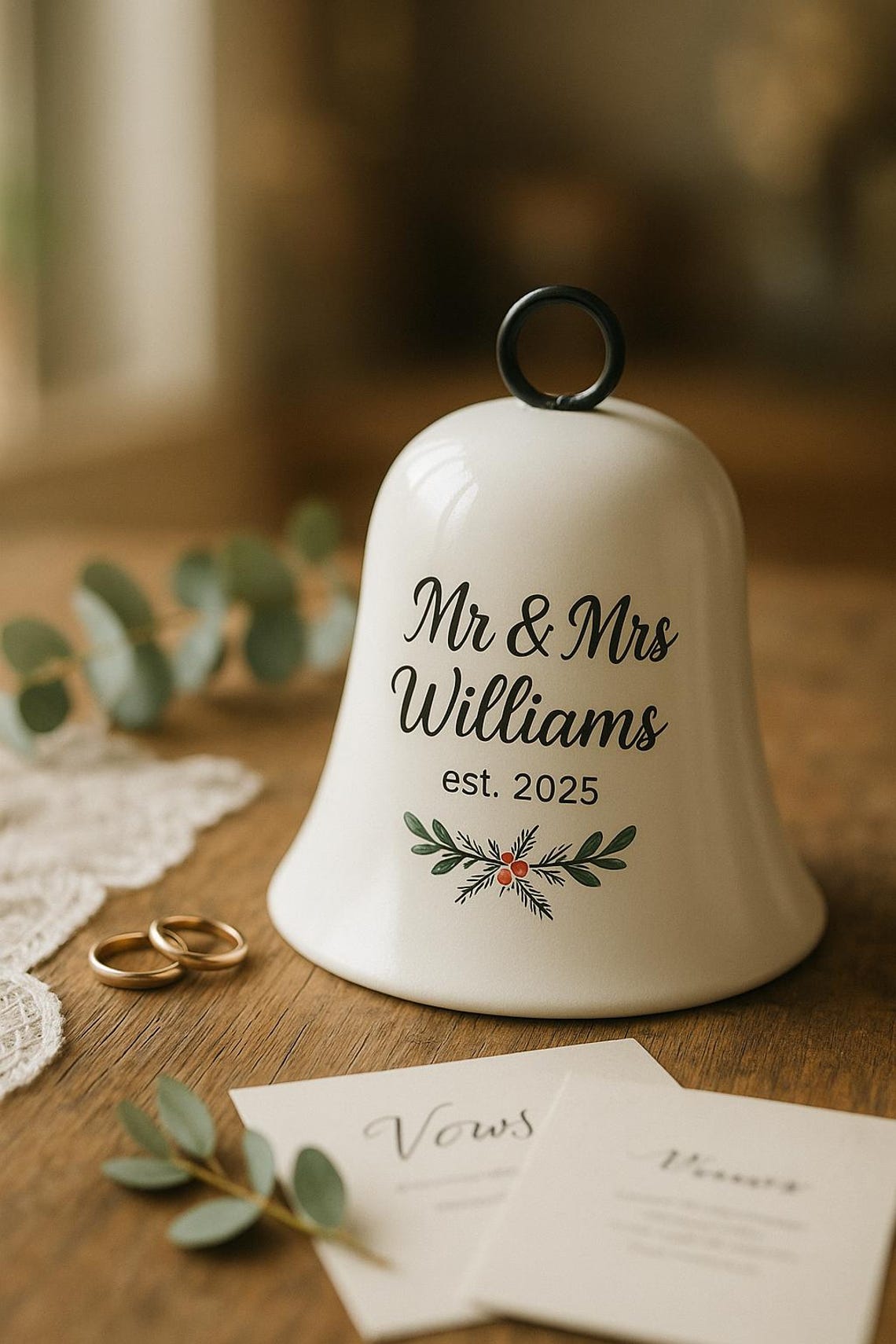 Personalized Mr & Mrs Brass Wedding Bell – Anniversary Keepsake - Etsy