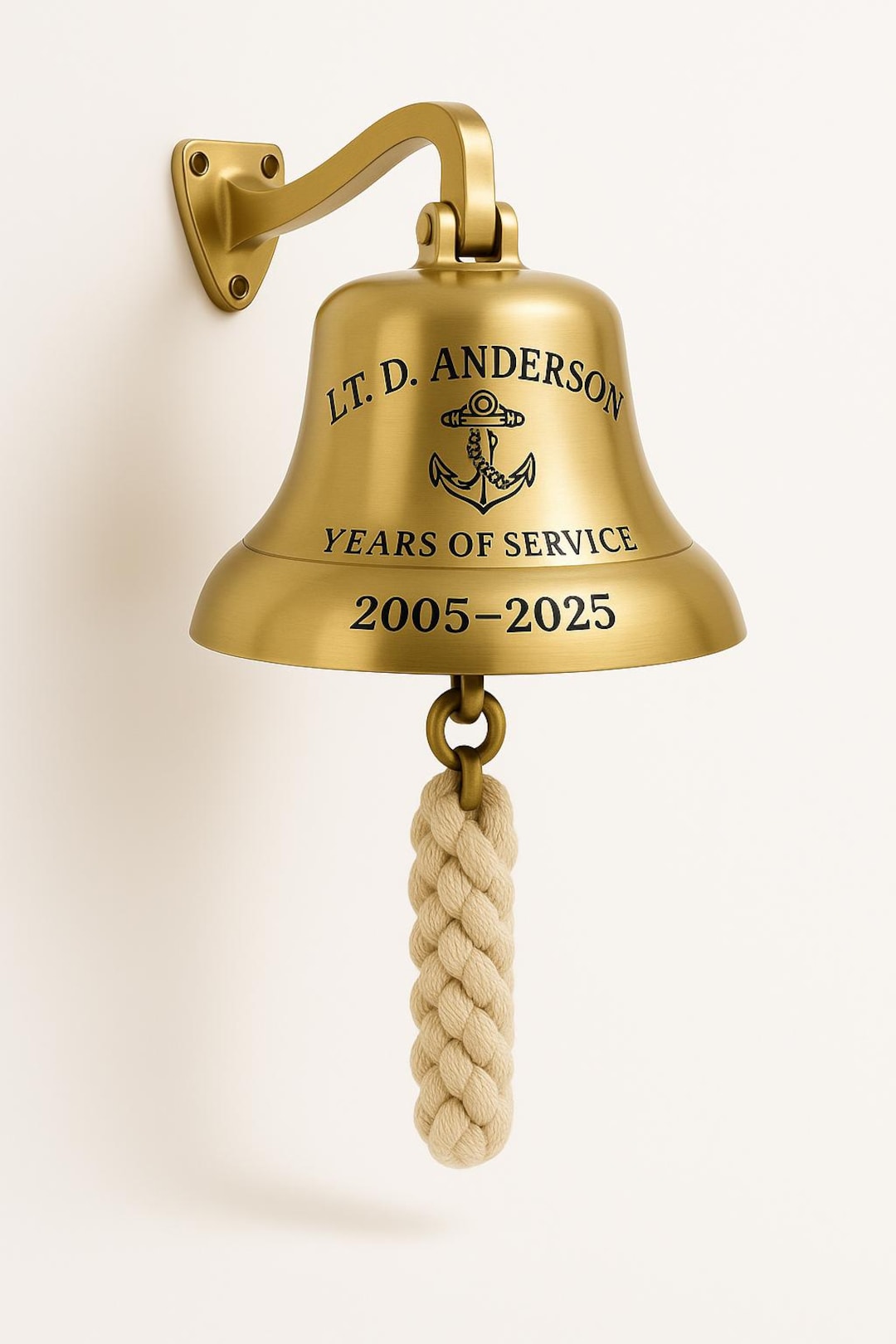Retirement Tribute Brass Bell • Firefighter / Navy • Custom Crest ...