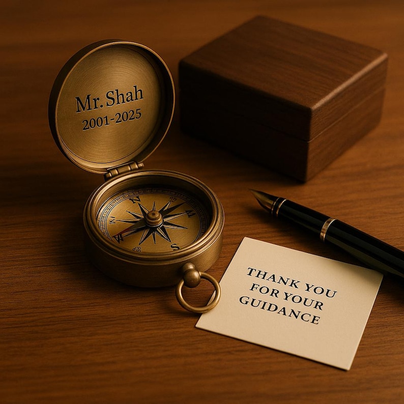 Personalized Brass Compass: Engraved Coordinates, Long Distance Gift - Etsy