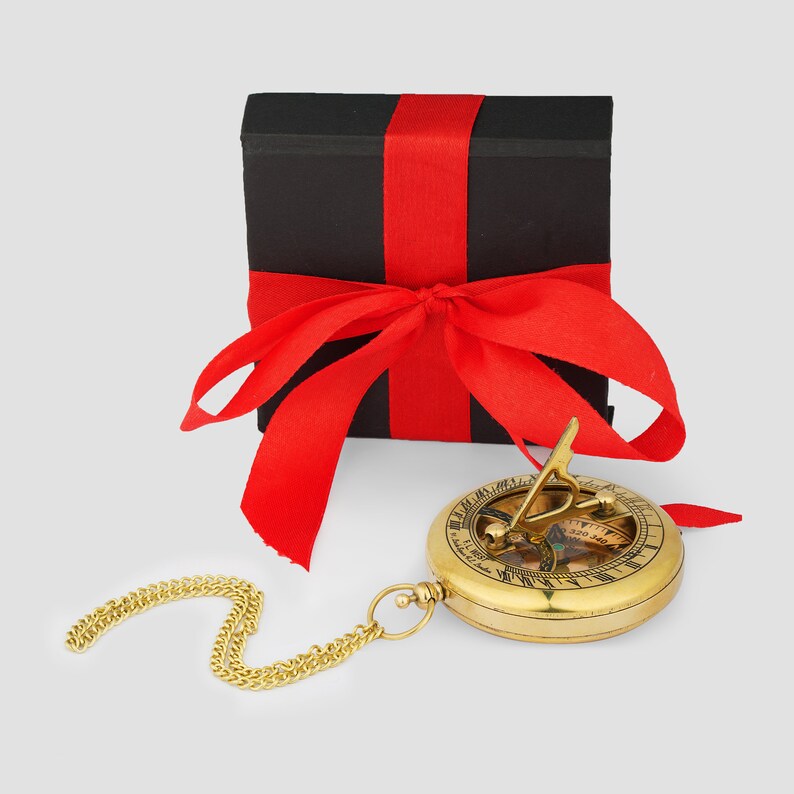 Personalized Sundial Compass With Gift Box Custom Engraved - Etsy