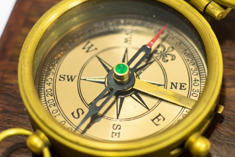 Personalized Brass Compass: Engraved Coordinates, Long Distance Gift - Etsy