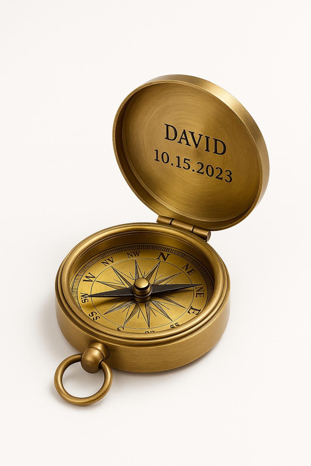 Personalized Brass Compass: Custom Engraving, Graduation, Groomsmen ...