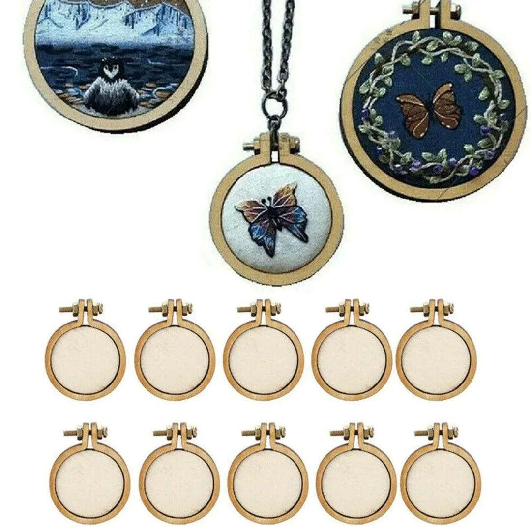 Mini Embroidery Hoop, 10pcs, Wooden Ring, Cross Stitch Frame, DIY ...