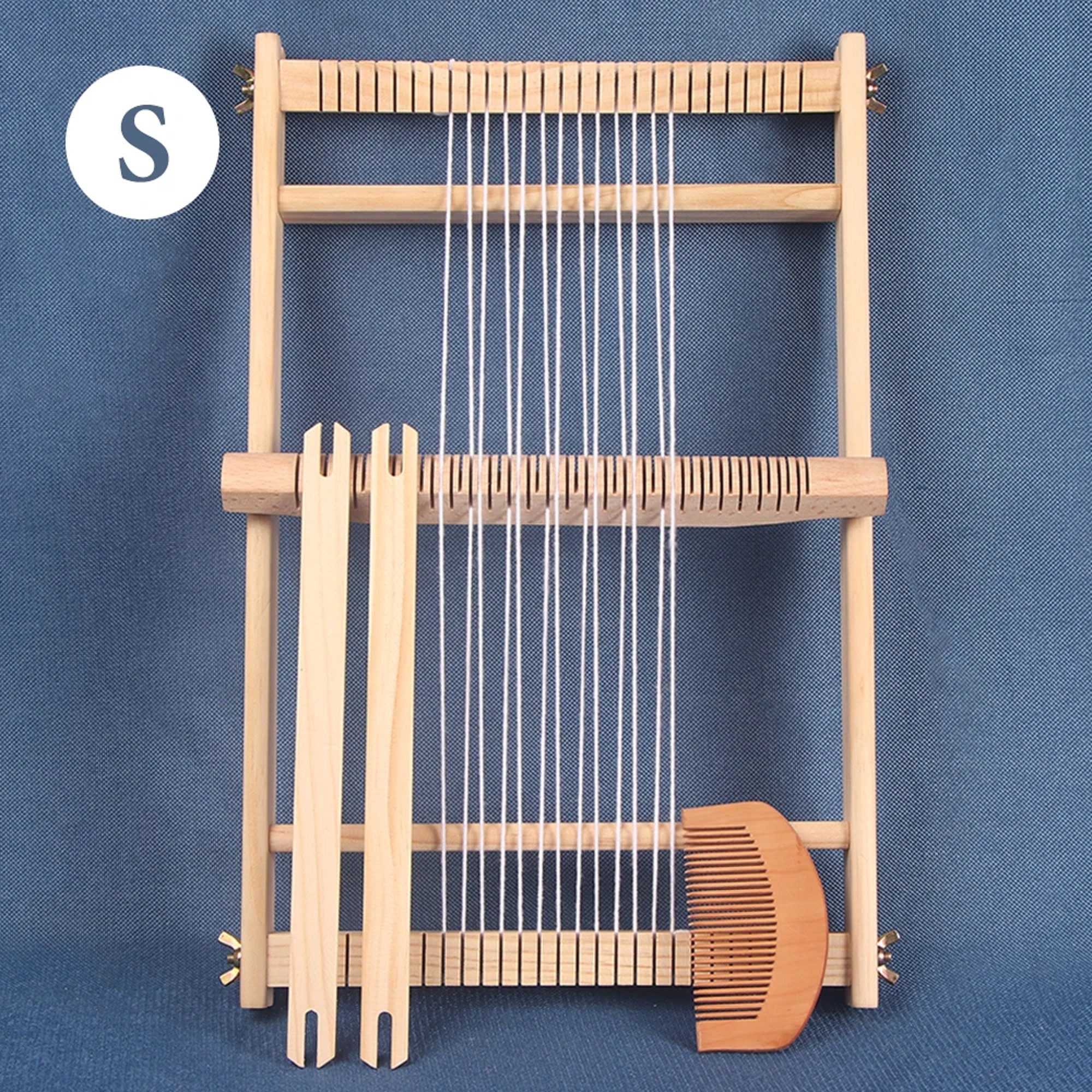 Weaving Loom Kit, 13pcs, Wooden Frame, Yarn Balls, Beginner Tapestry ...