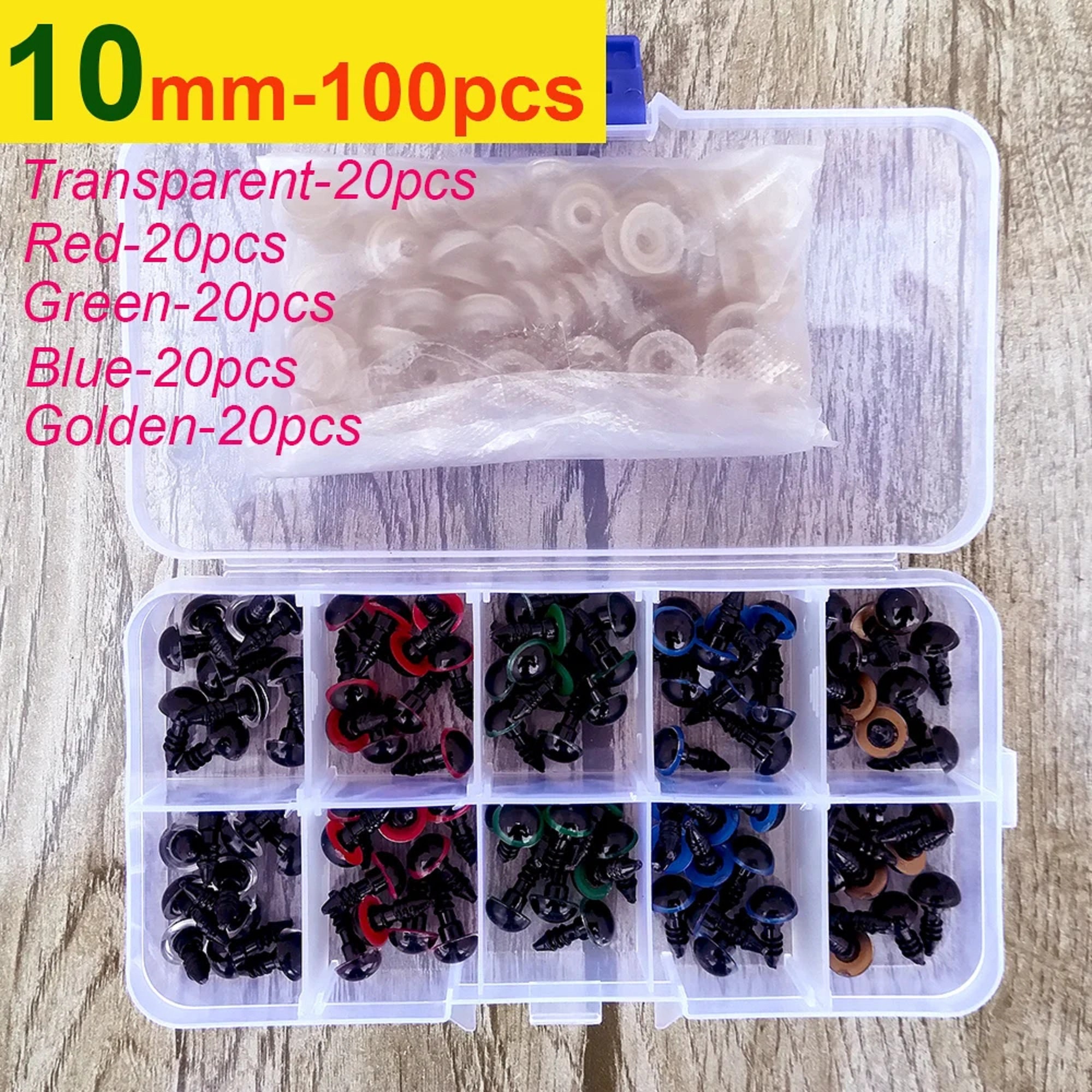 Safety Eyes for Amigurumi With Washers,100 Pcs,8/10/12/14mm,plastic ...