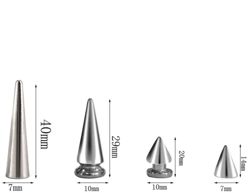 Cone Spikes, 4 Different Sizes Screw Back Studs Punk Spikes Rock Rivets ...