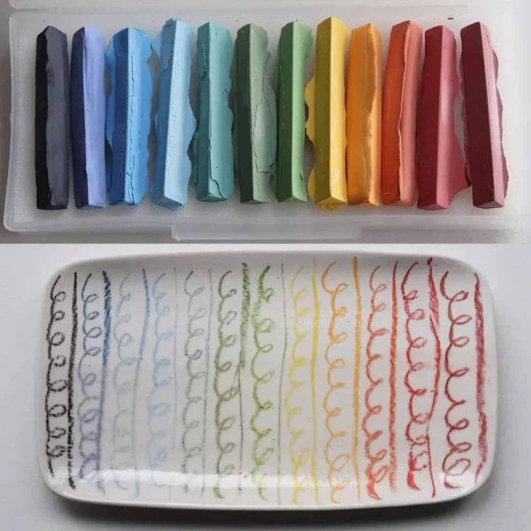 Ceramic Underglaze Color Crayons, 12pcs, Assorted Colors, Medium High ...