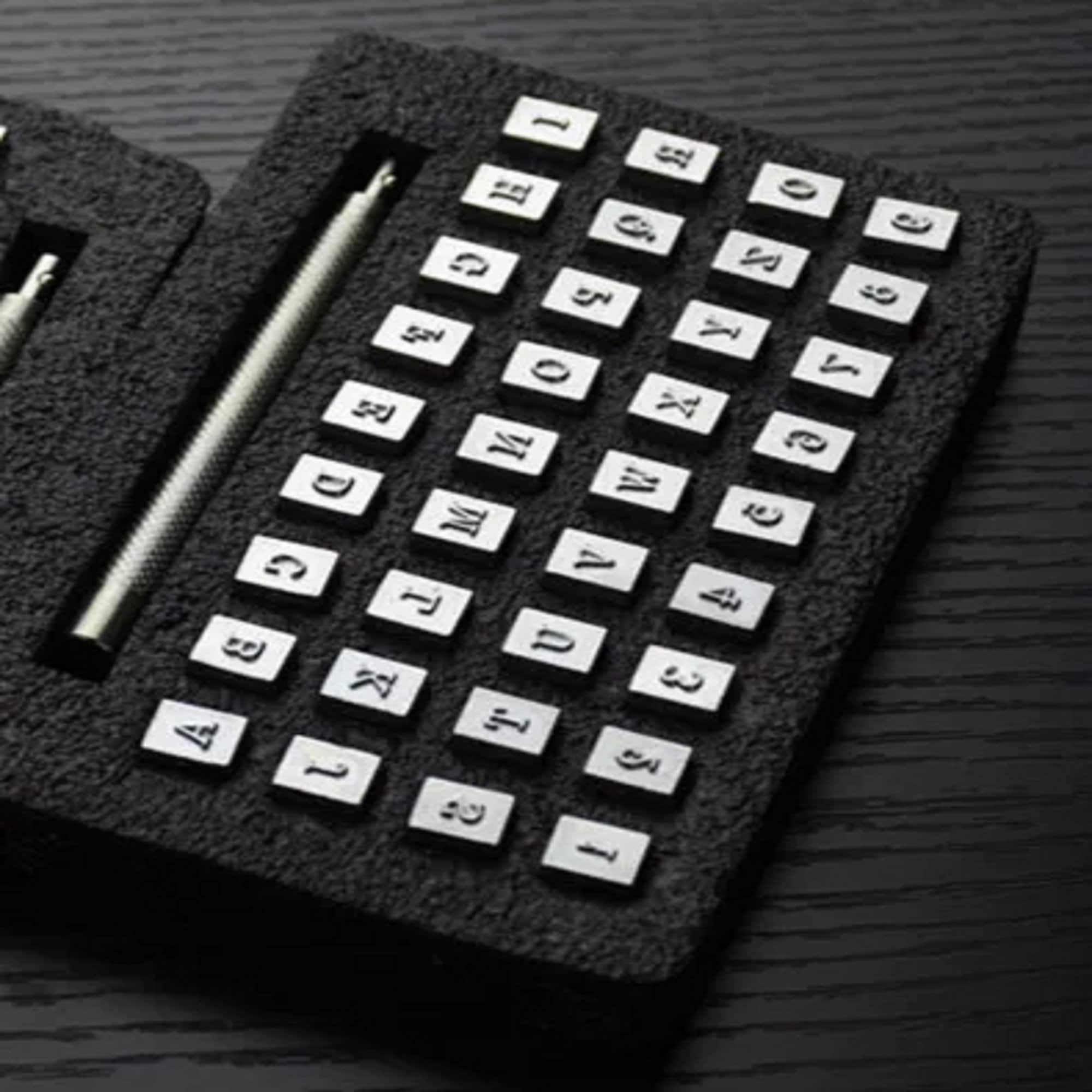 36pcs Font Combination Metal Alphabet Letter and Number Stamp Set for ...