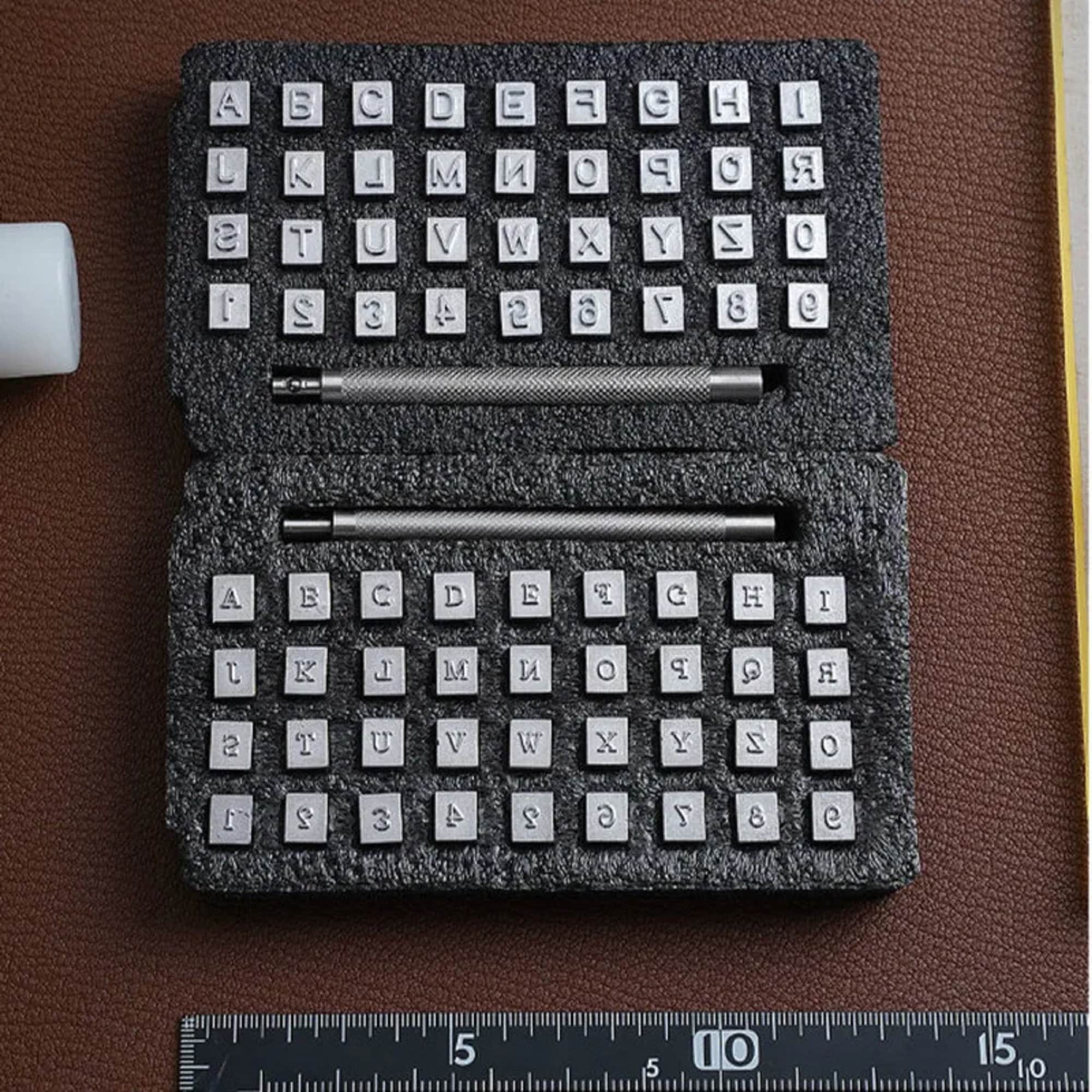 36pcs Font Combination Metal Alphabet Letter and Number Stamp Set for ...