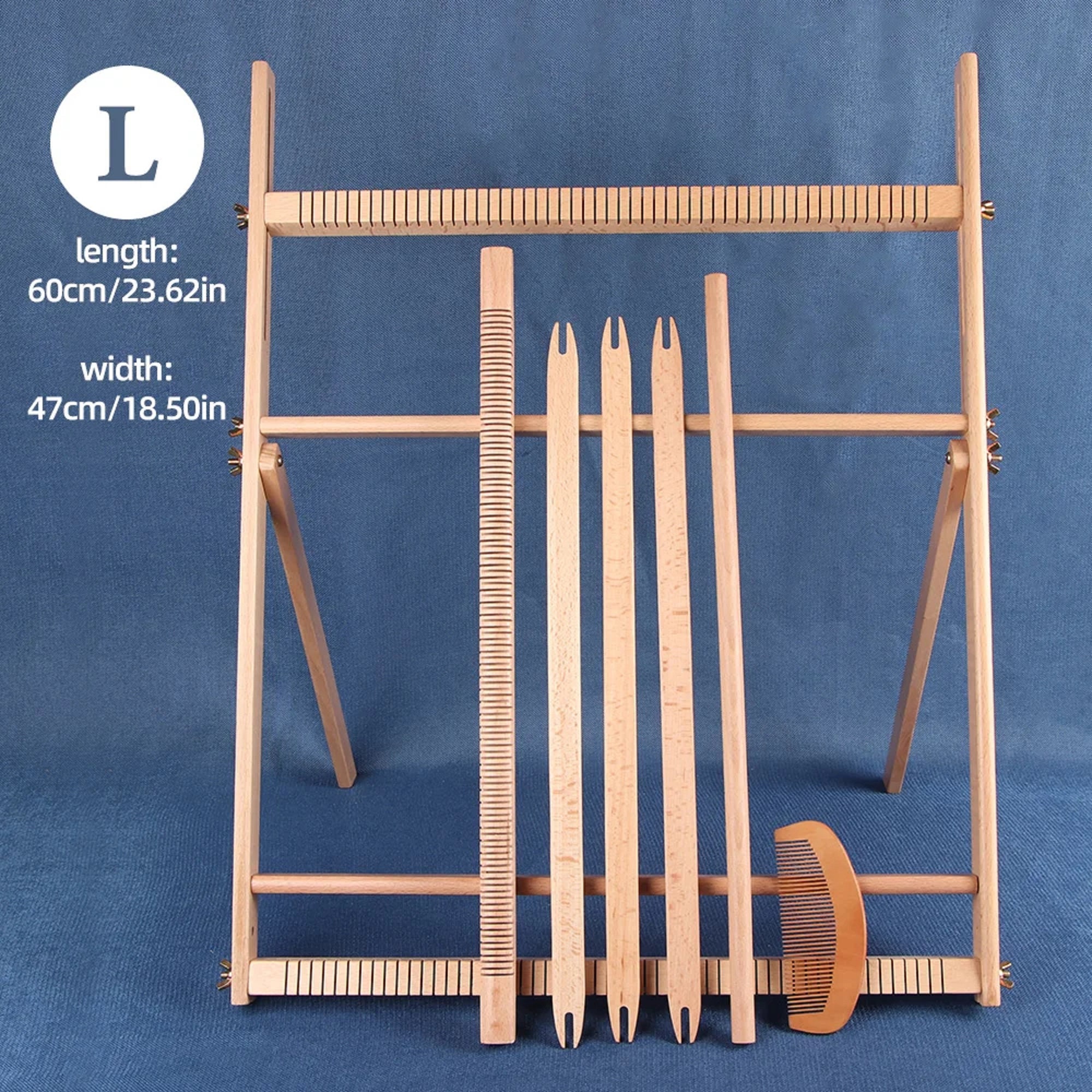Weaving Loom Kit, 13pcs, Wooden Frame, Yarn Balls, Beginner Tapestry ...