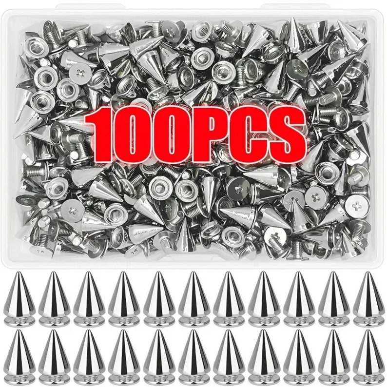 Cone Spikes,punk Spikes 7x10mm 100pcs Screwback Studs for DIY ...