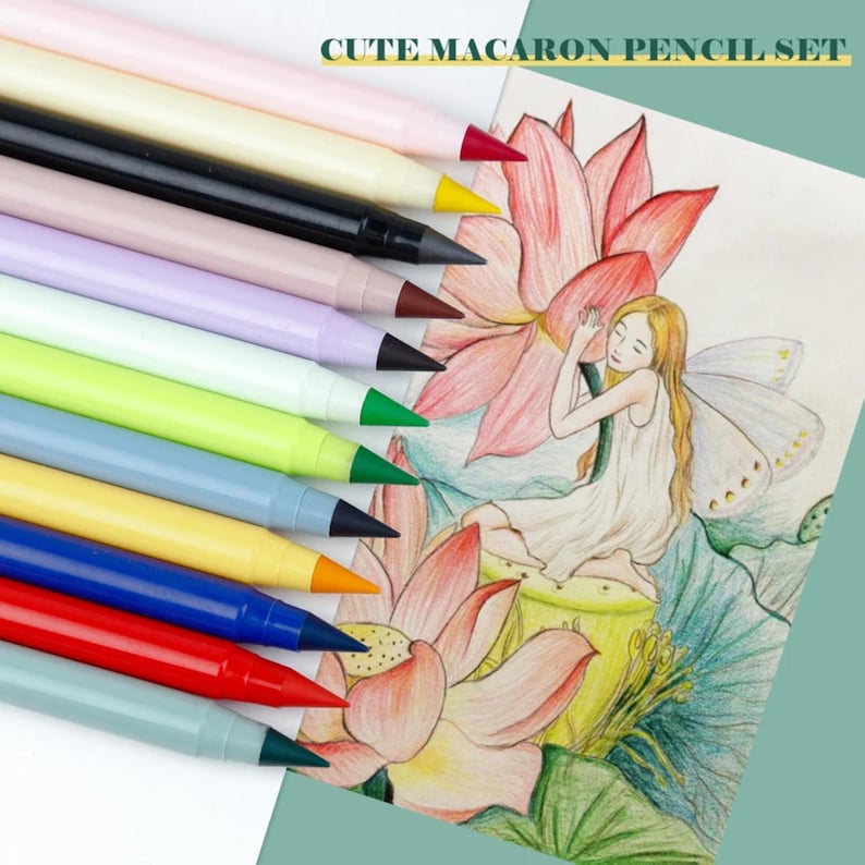 Everlasting Pencil, 12 Colors Set, With Refill, Eternal Erasable Pen ...