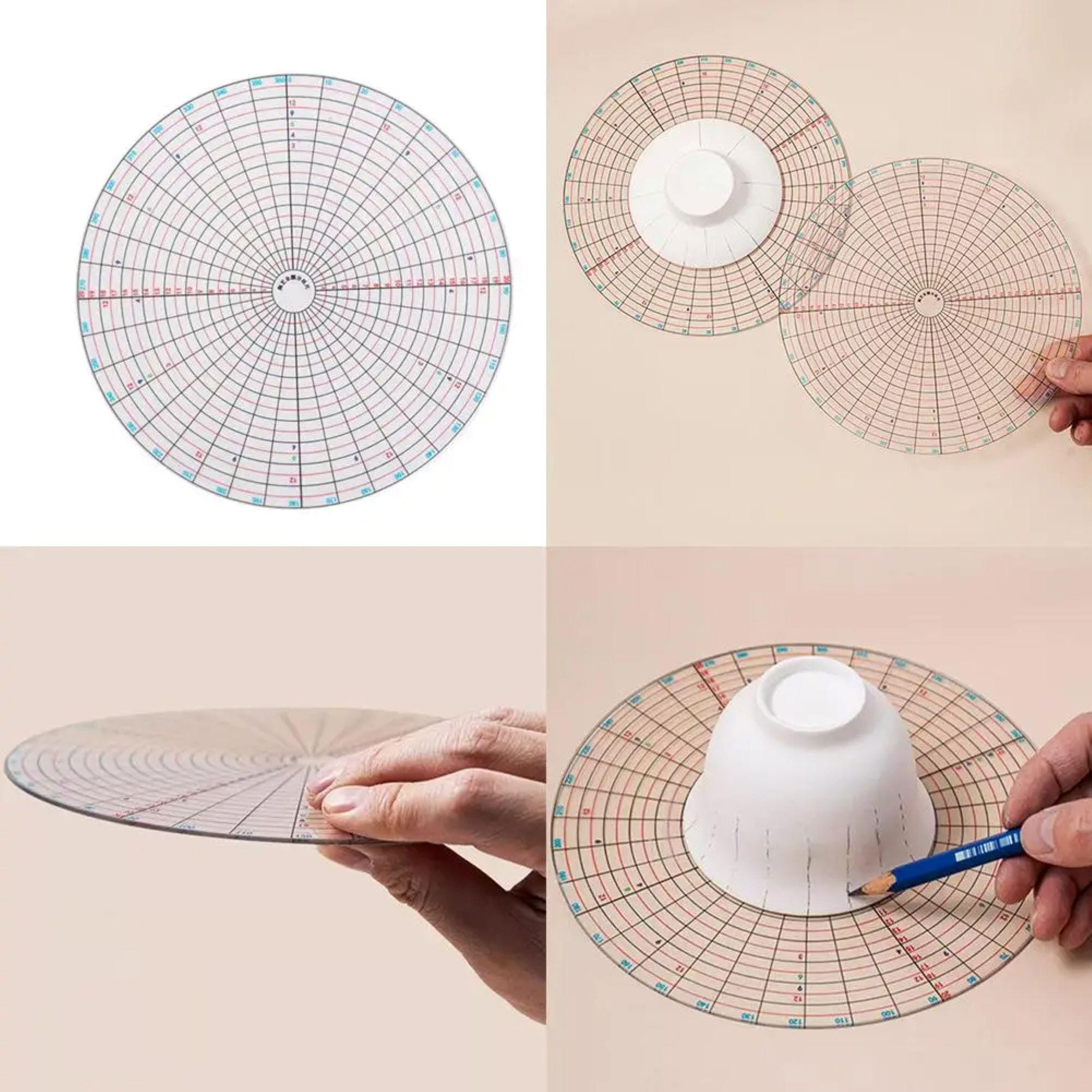 Billet Dividing Ruler, Plastic, Circular Divider Drawing Measurement ...