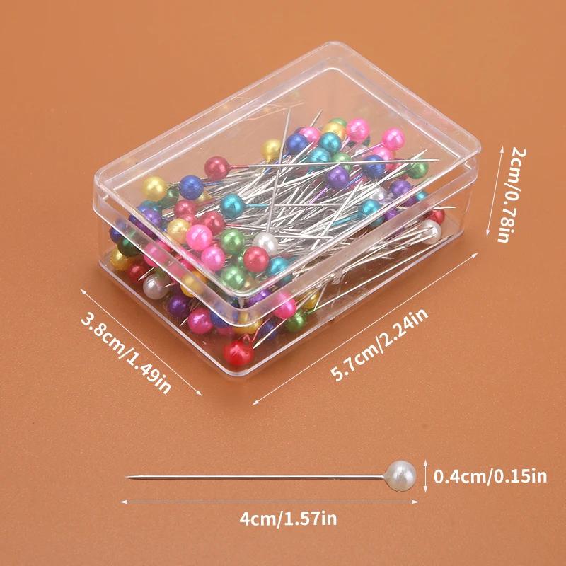 Sewing Pins, 100/300/500pcs, Colorful Round Pearl Head, Straight Stitch ...