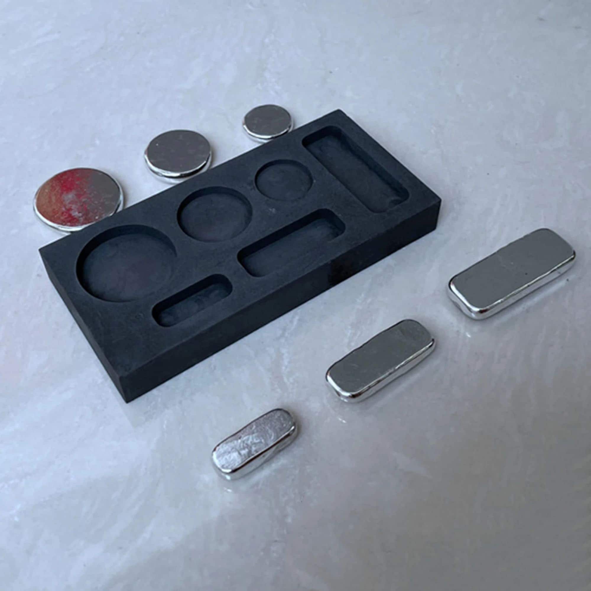 Graphite Ingot Mold, 5 Cavity Sizes Ingot, Multi Pocket Combo Shapes ...