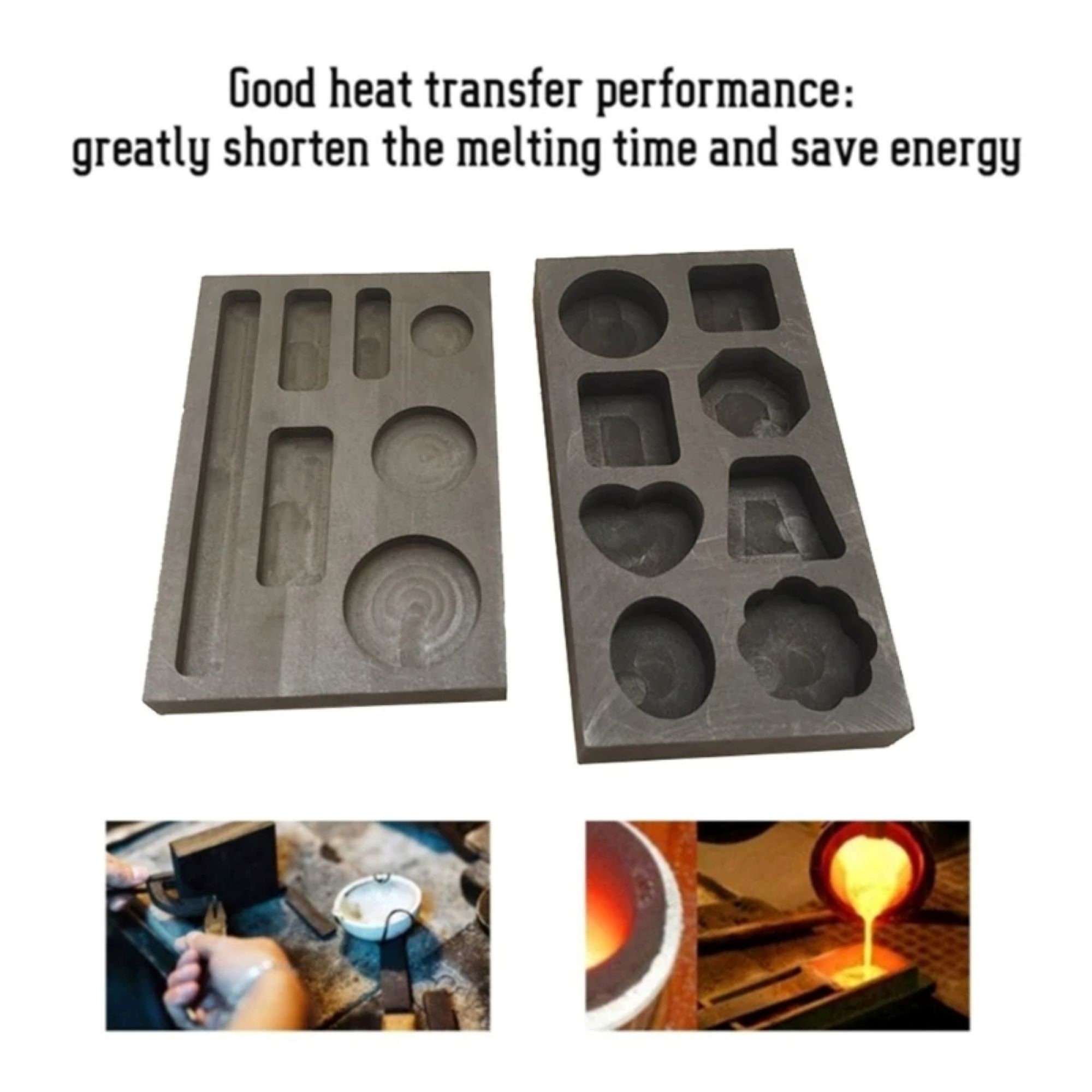 Gold Silver Graphite Ingot Bar, Combo Mold Melting, Casting Refining ...