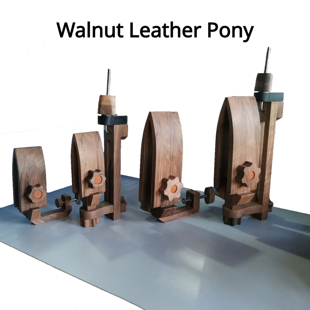 Leather Hand Sewing Stitch Pony, Black Walnut, Wooden Adjustable Clamp ...