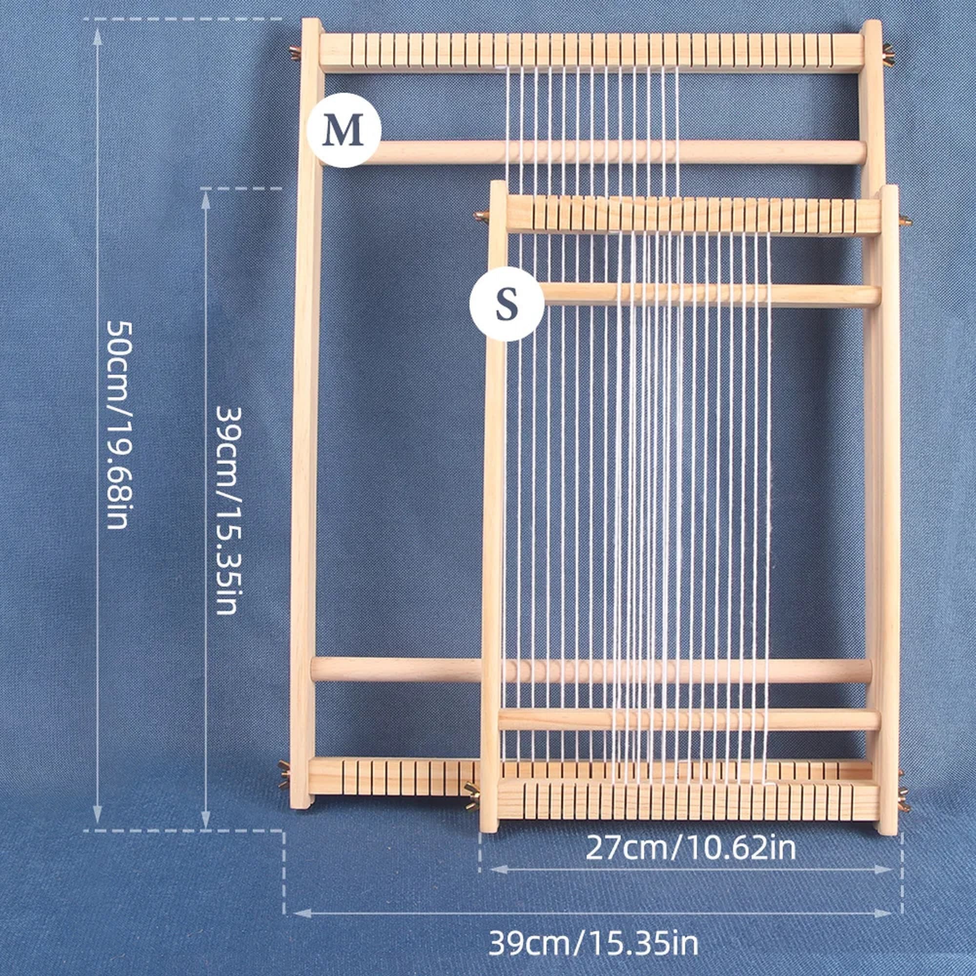 Weaving Loom Kit, 13pcs, Wooden Frame, Yarn Balls, Beginner Tapestry ...