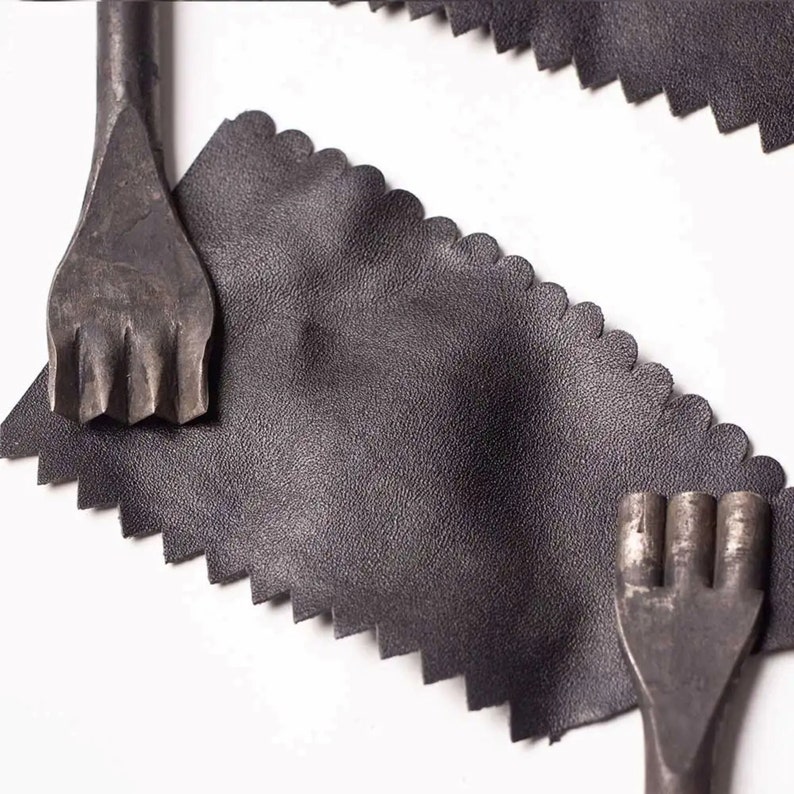 Leather Punching Tools, Carbon Steel, Triangle/ Semicircle, Zigzag Wave ...