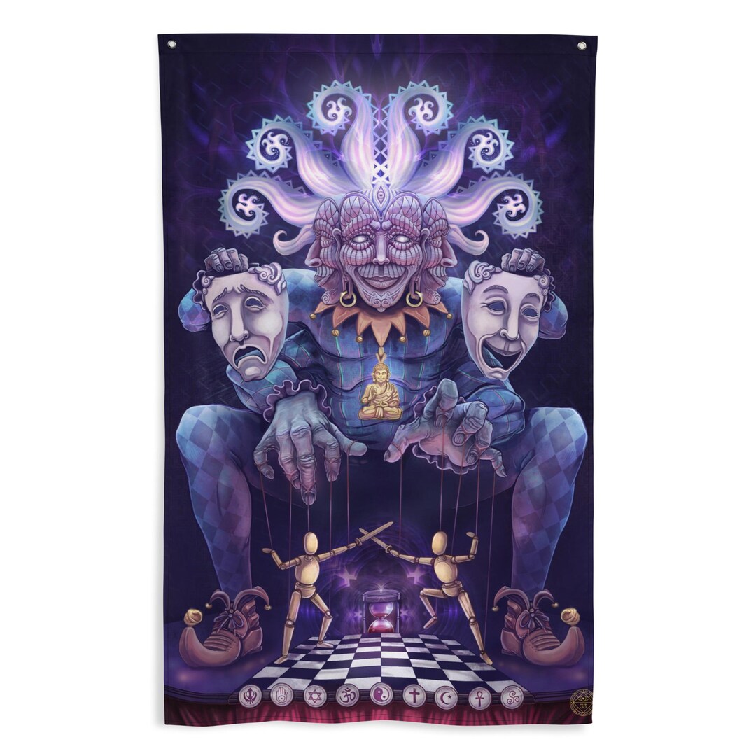 Cosmic Jester Flag - Trippy Psychedelic Goa Flag - Etsy