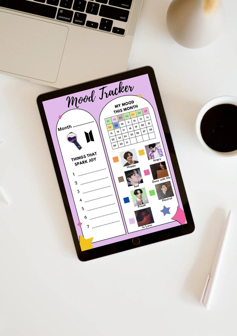 Printable Monthly Mood Tracker BTS Edition Jungkook - Etsy