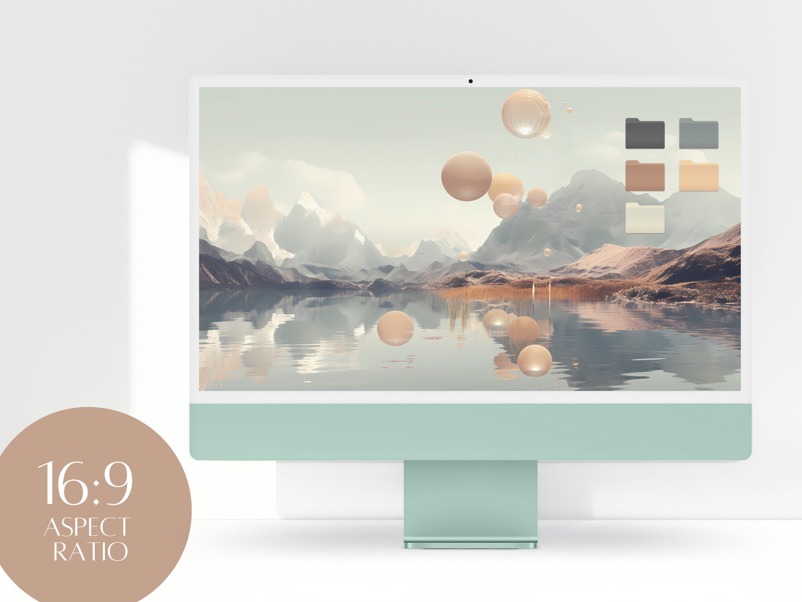 Desktop Wallpaper With Matching Folder Desktop Icons Aesthetic Laptop ...