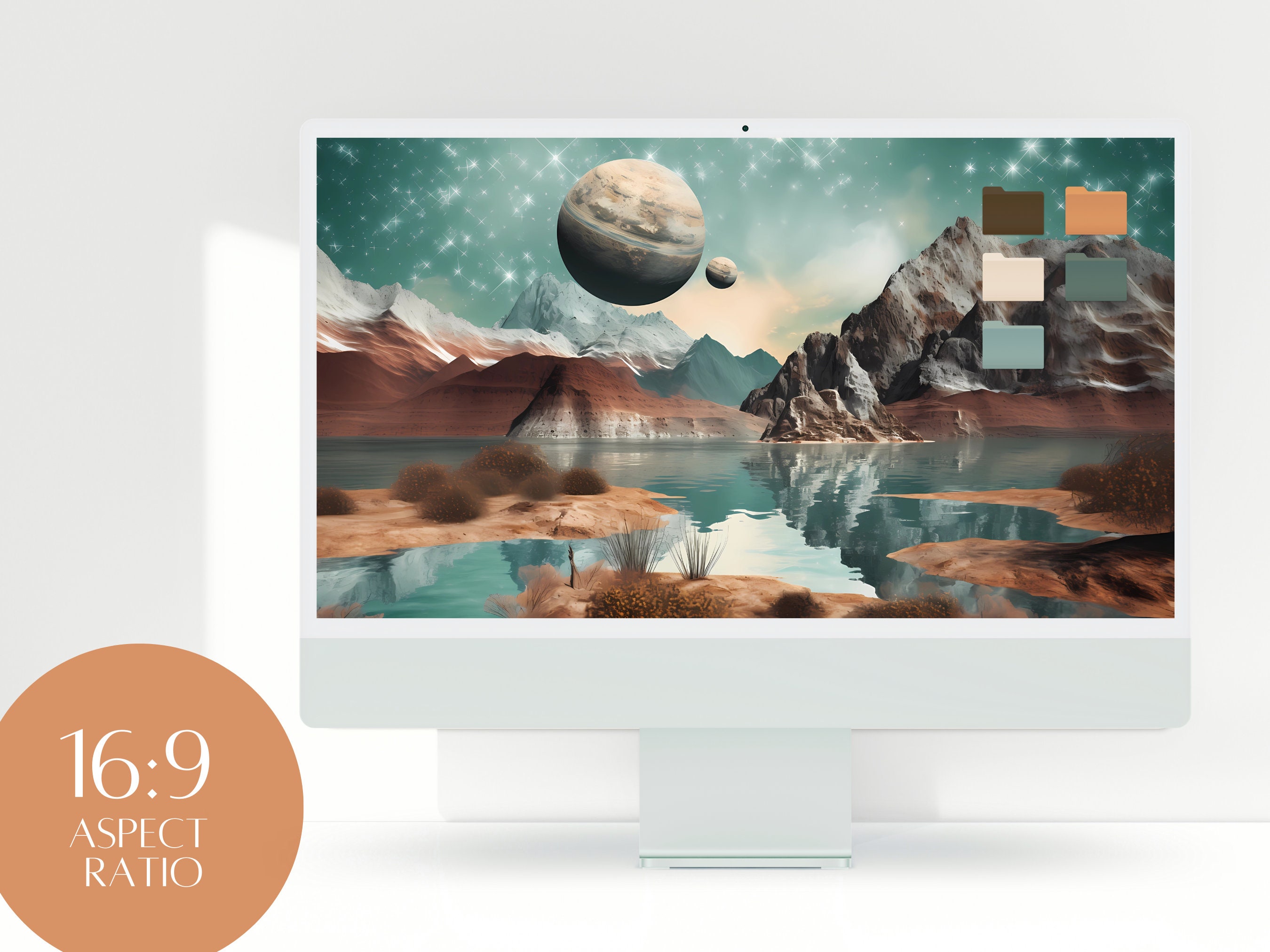 Desktop Wallpaper With Matching Folder Desktop Icons Aesthetic - Etsy