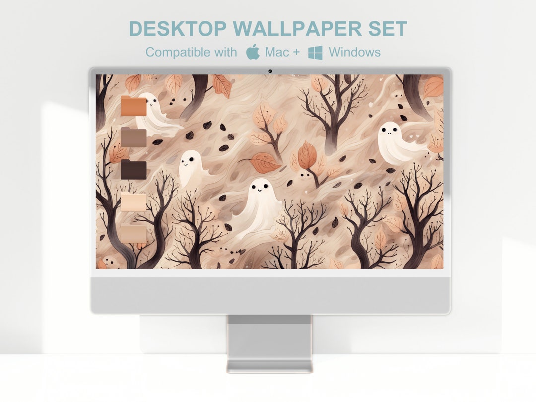 Pastel Halloween Desktop Background & Folder Desktop Icons Autumn Vibes ...